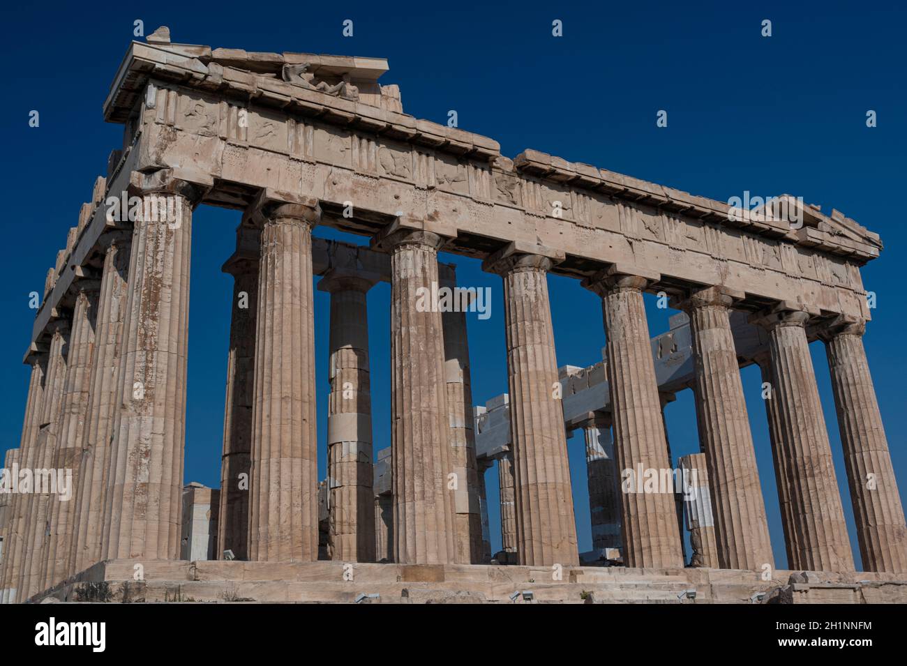 the Parthenon located on the Acropolis in Athens, Greece Stock Photo ...