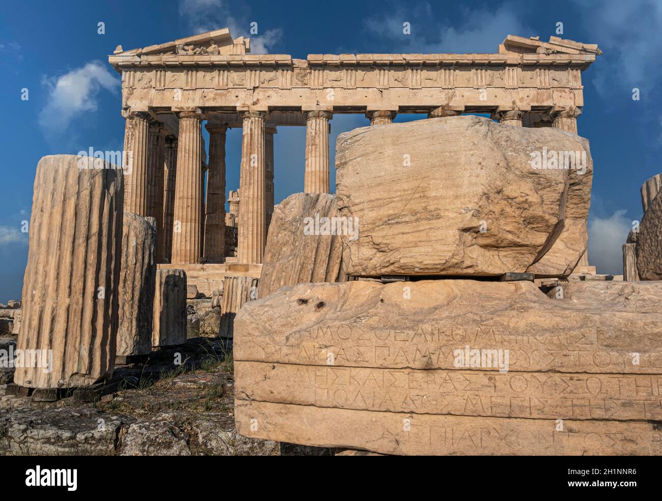 the Parthenon located on the Acropolis in Athens, Greece Stock Photo ...