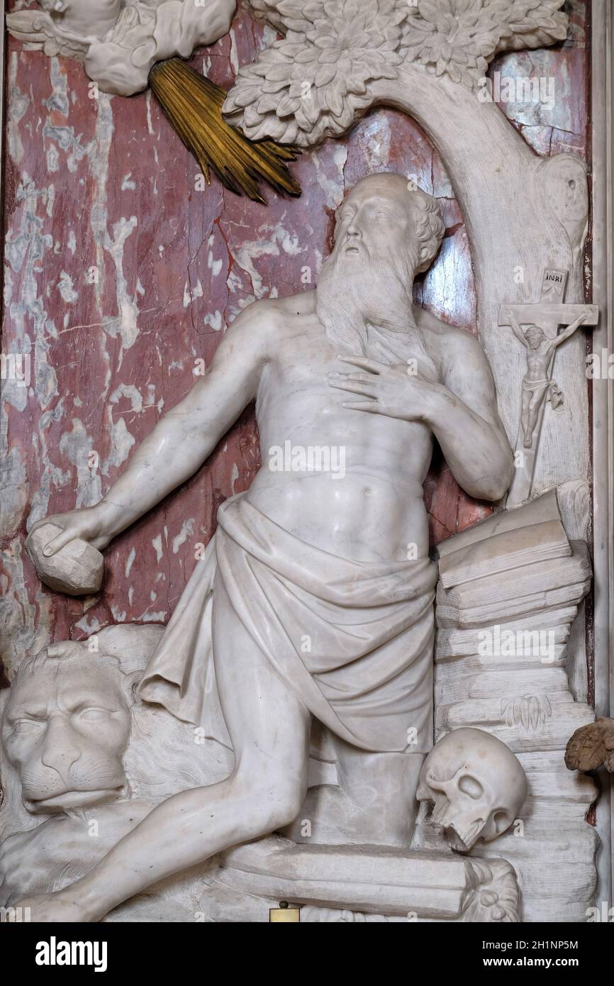 Saint Jerome statue on the altar of Saint Jerome in the Saint John the ...