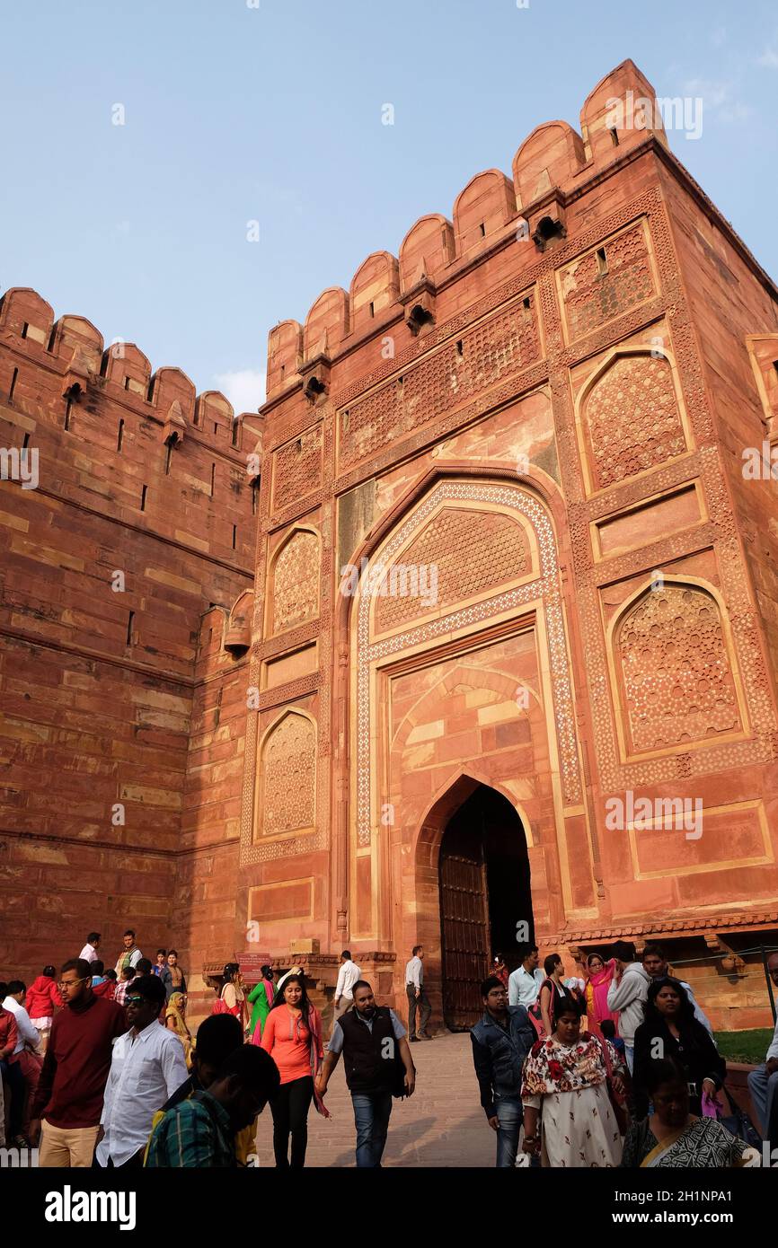 Amar Singh Gate of Agra Fort, UNESCO World heritage site in Agra. Uttar ...