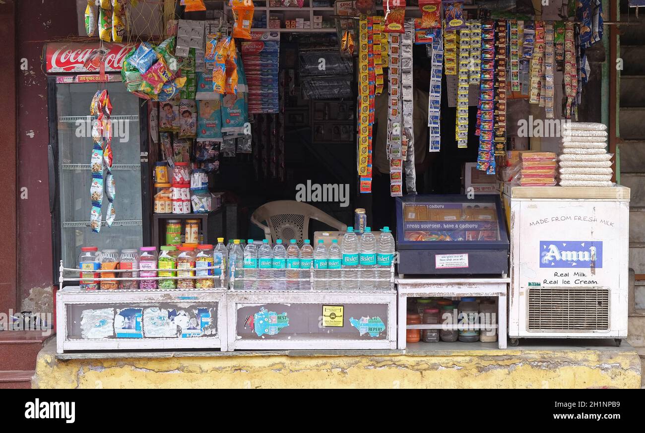 Small street grocery shop which sell many product for daily life in ...