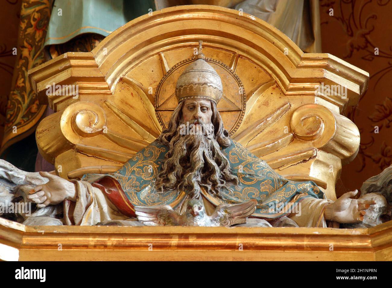 God the Father, statue on the main altar in the church of Our Lady of ...