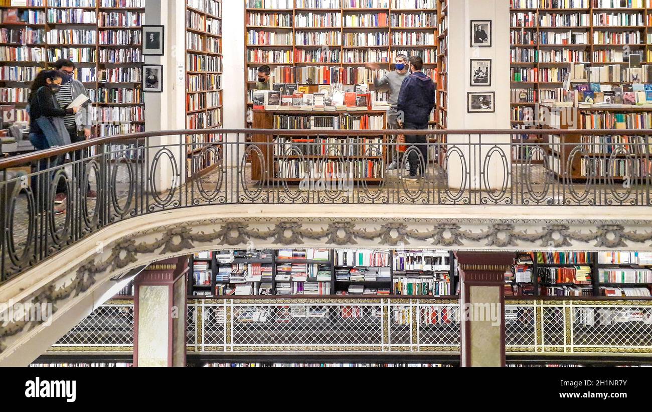 MONTEVIDEO, URUGUAY, NOVEMBER - 2020 - Interior scene of big bookstore ...