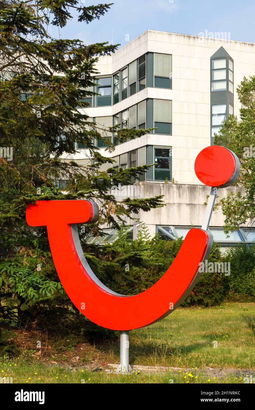 Hanover, Germany - August 9, 2020: TUI logo sign symbol headquarters ...