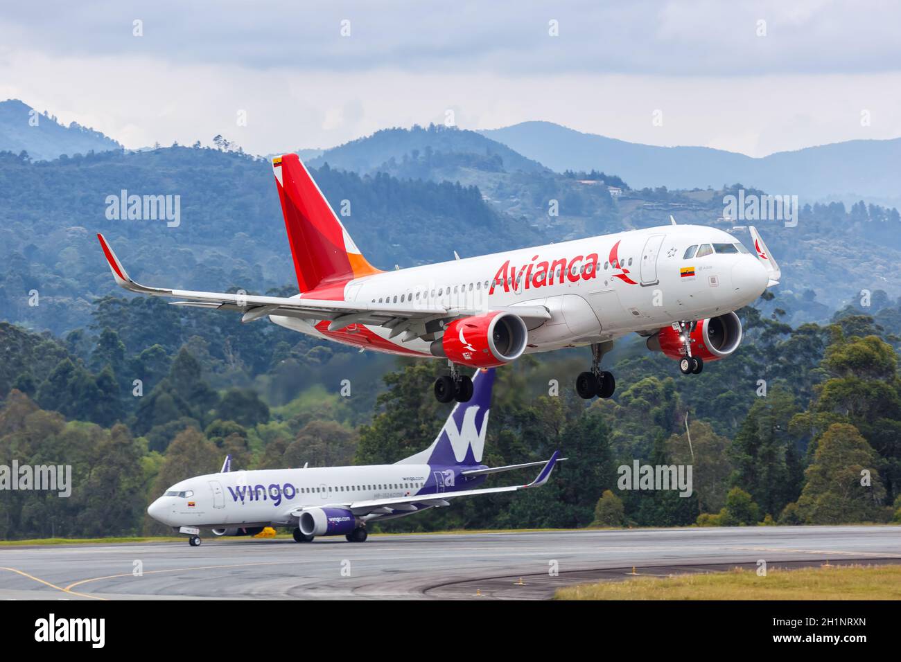 Medellin, Colombia - January 25, 2019: Avianca Airbus A319 airplane at ...