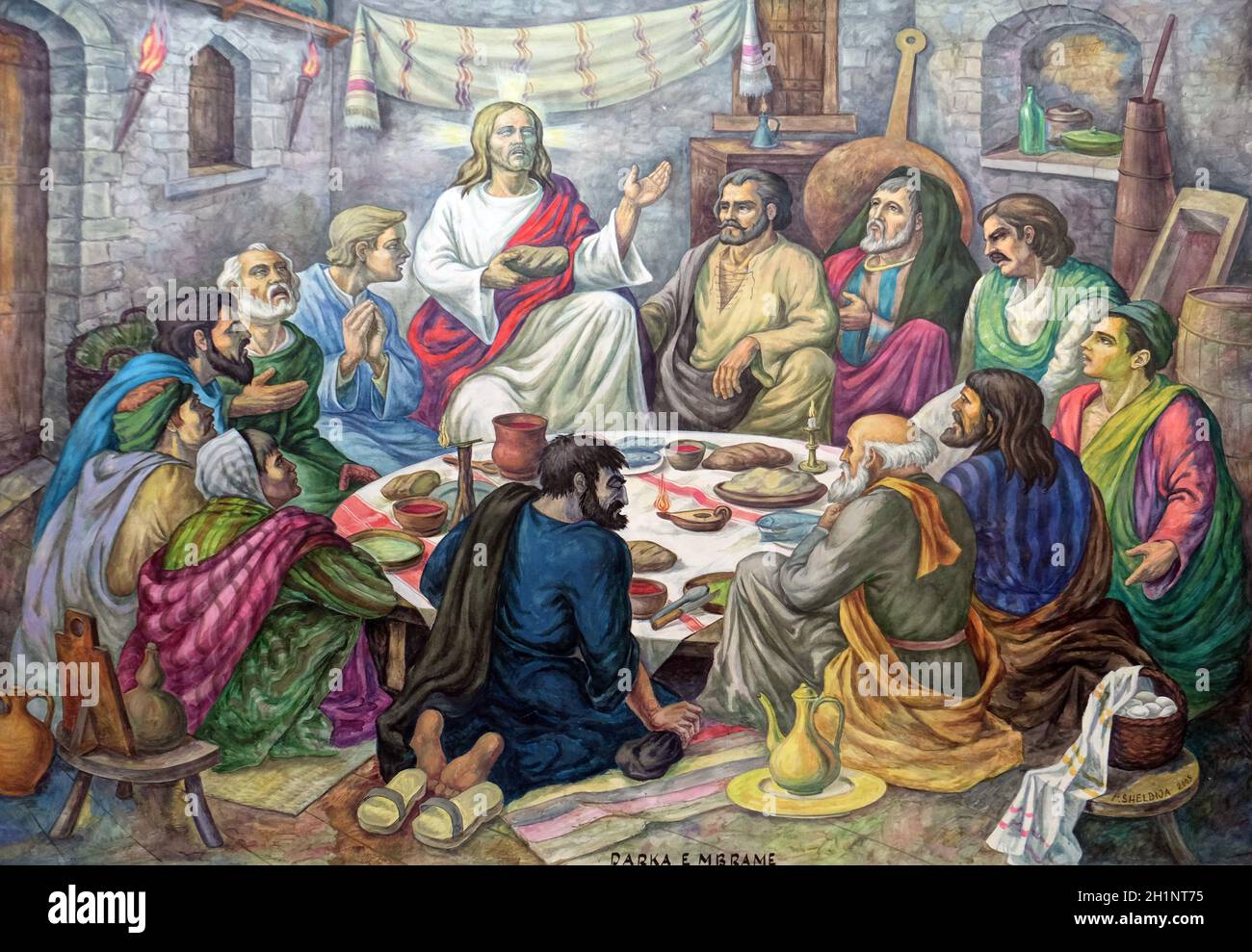 Last supper altarpiece in Mother Teresa cathedral in Vau i Dejes ...