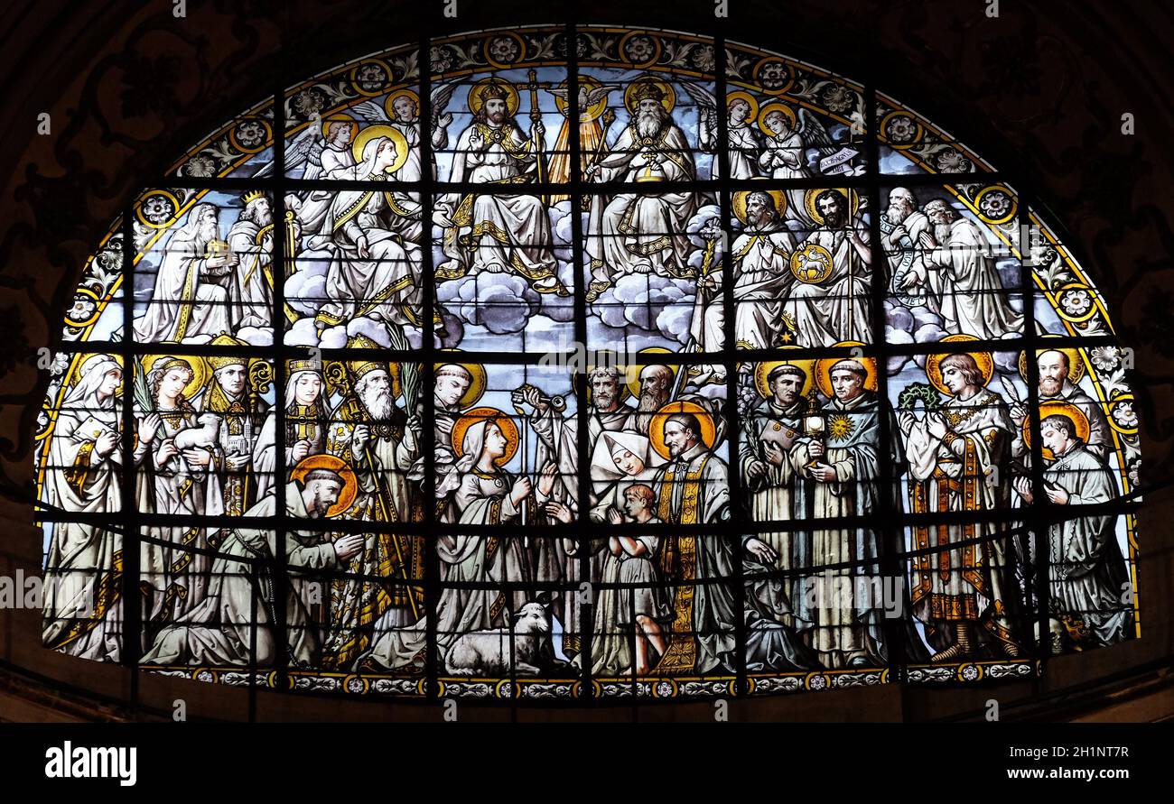 Trinity Surrounded by All Saints by Edouard Amedee Didron, stained ...