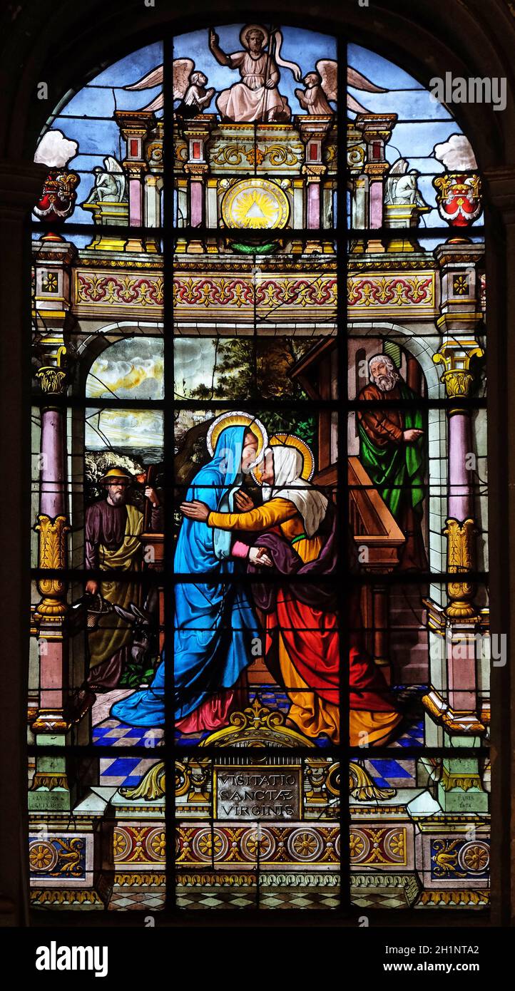 Visitation of the Virgin Mary, stained glass windows in the Saint ...