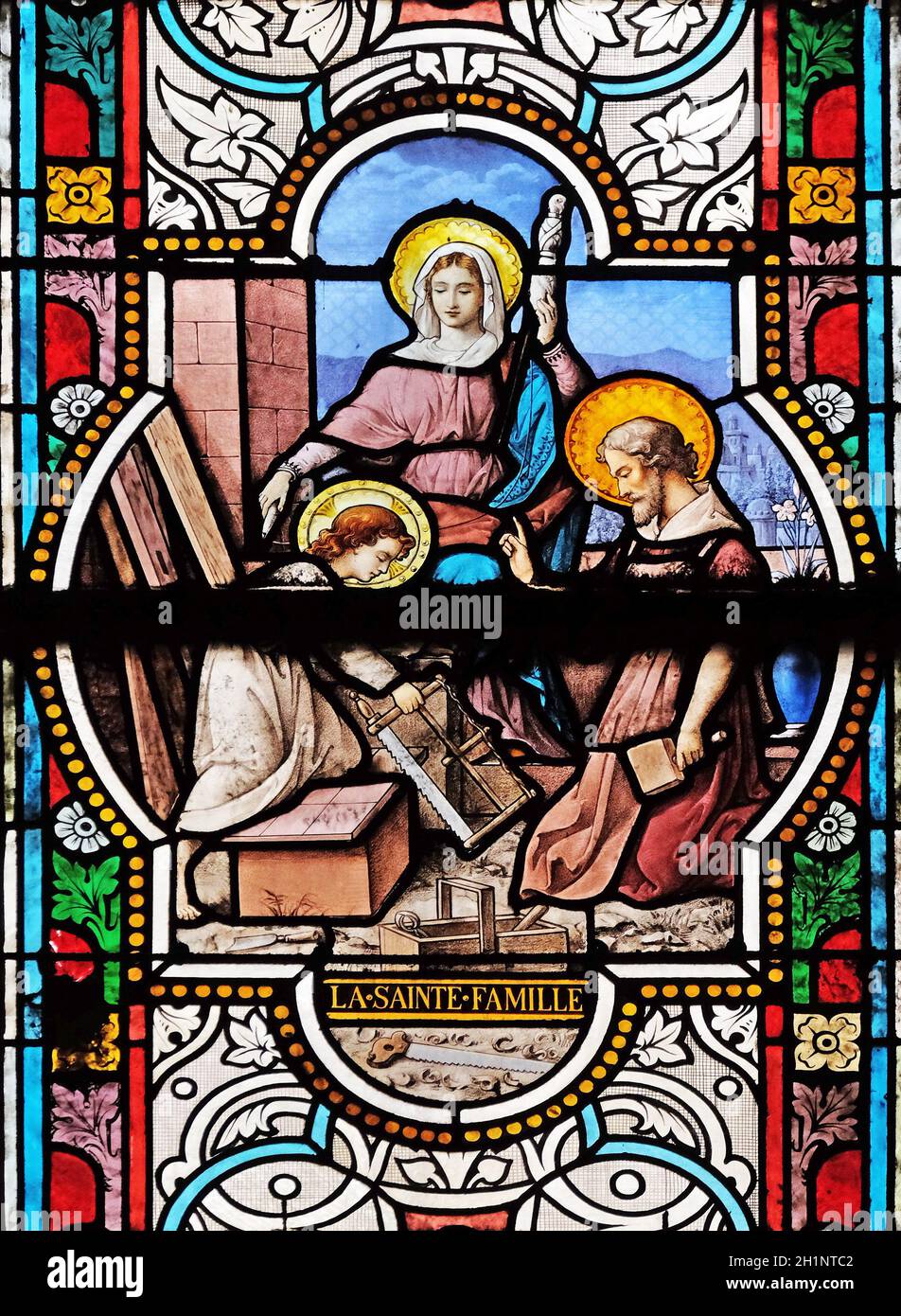 Holy Family, stained glass windows in the Saint Nicholas des Champs ...
