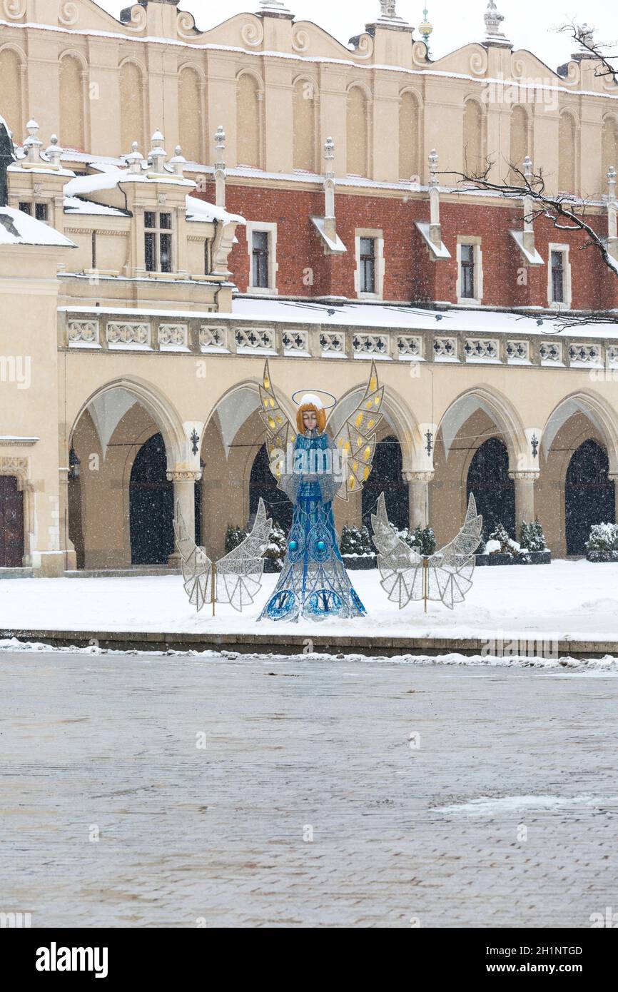 Krakow christmas market snow hi-res stock photography and images - Alamy