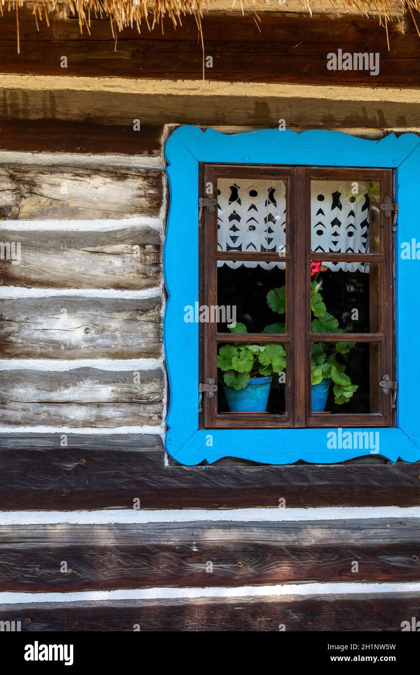 wooden window in rustic old peasant house Stock Photo - Alamy