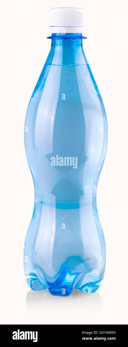 The blue water bottles isolated on white background Stock Photo - Alamy
