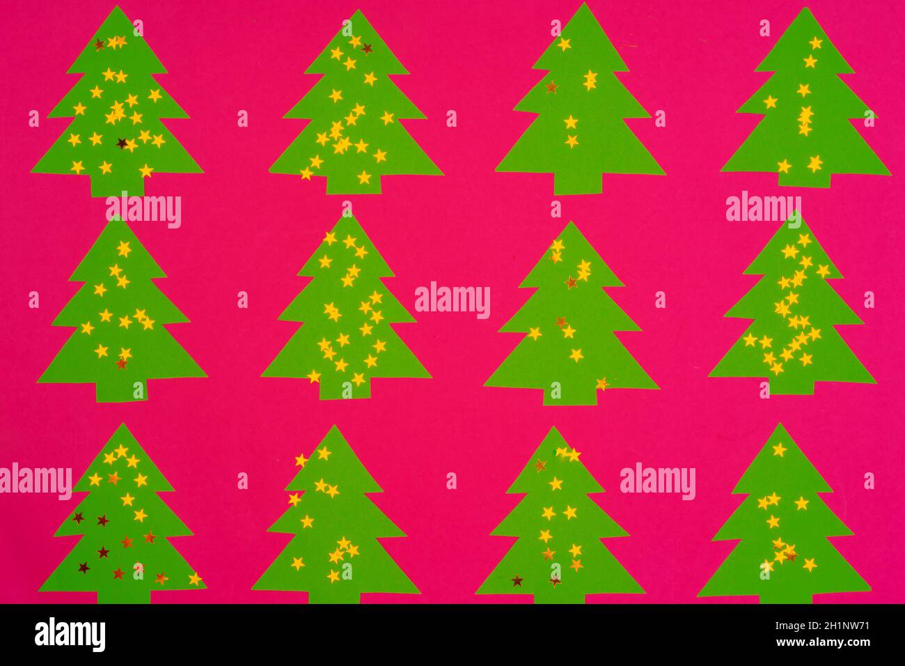 Pink background with Christmas holiday decorations pattern Stock Photo ...