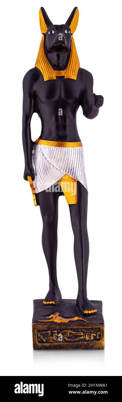 Egyptian ancient art Anubis Sculpture Figurine Statue on white ...