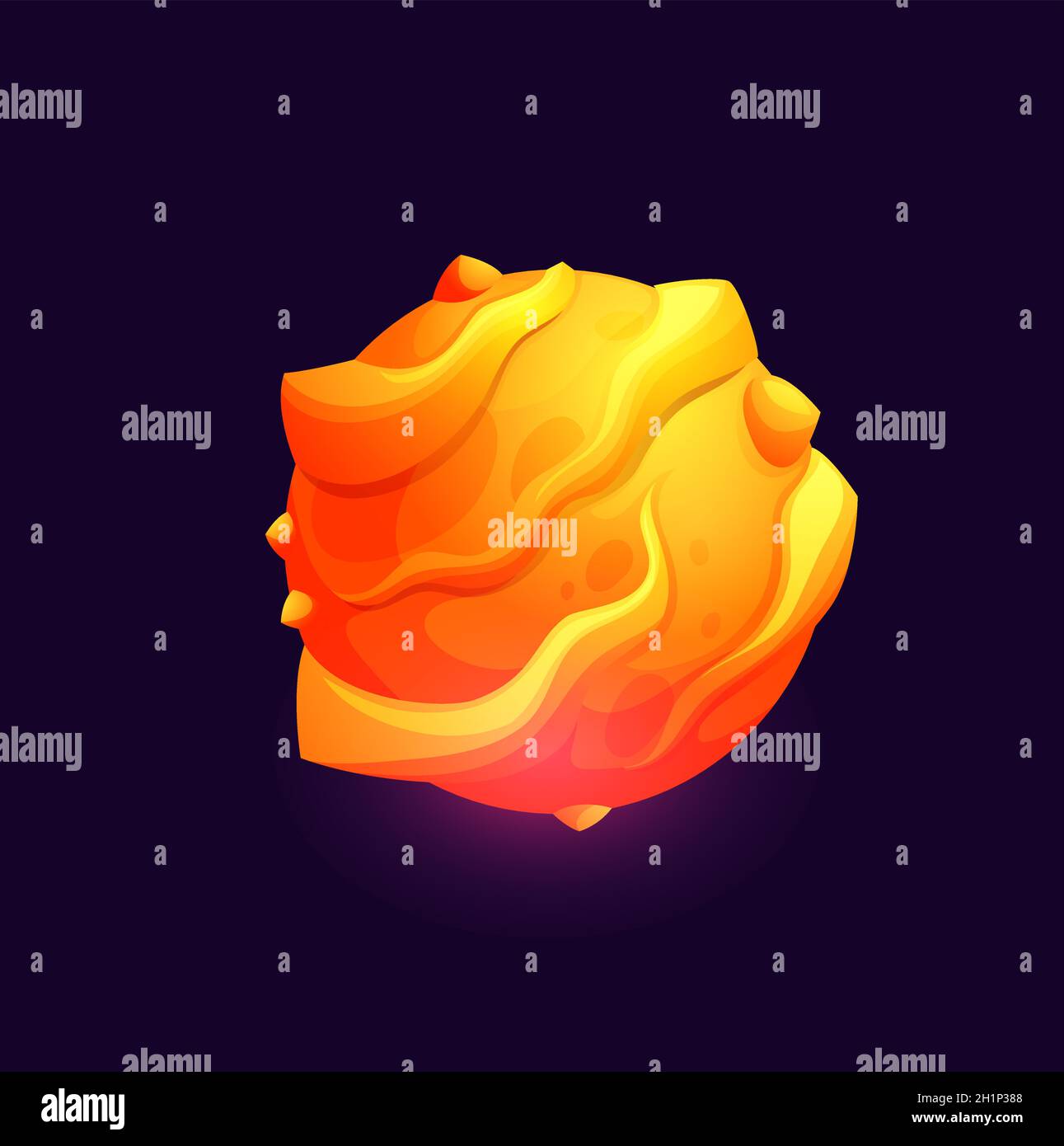 Galaxy space planet with lava surface, fantasy galactic and universe ...