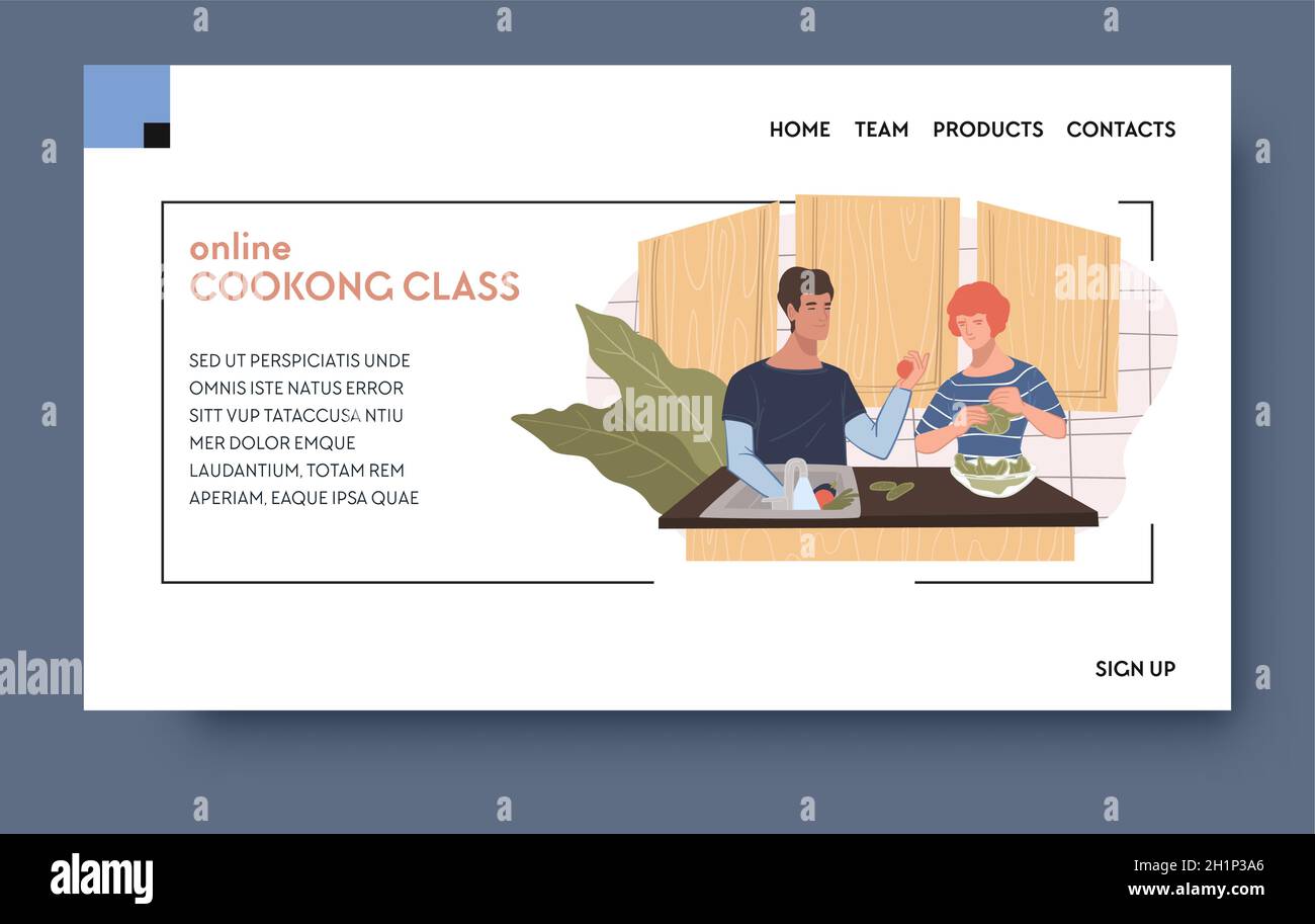 Lessons and cooking classes, prepare food as pro Stock Vector Image ...