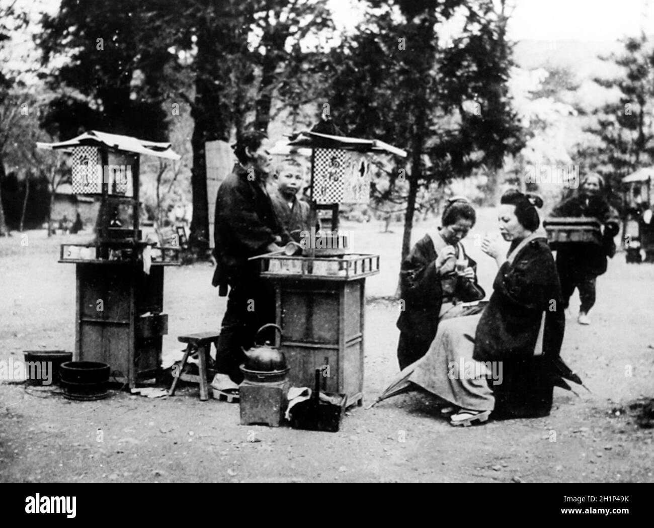 Victorian food stall Black and White Stock Photos & Images - Alamy