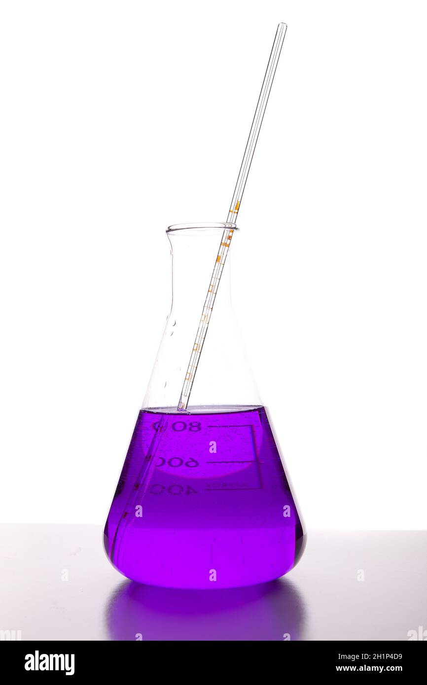 Laboratory equipment with some colored liquids Stock Photo - Alamy