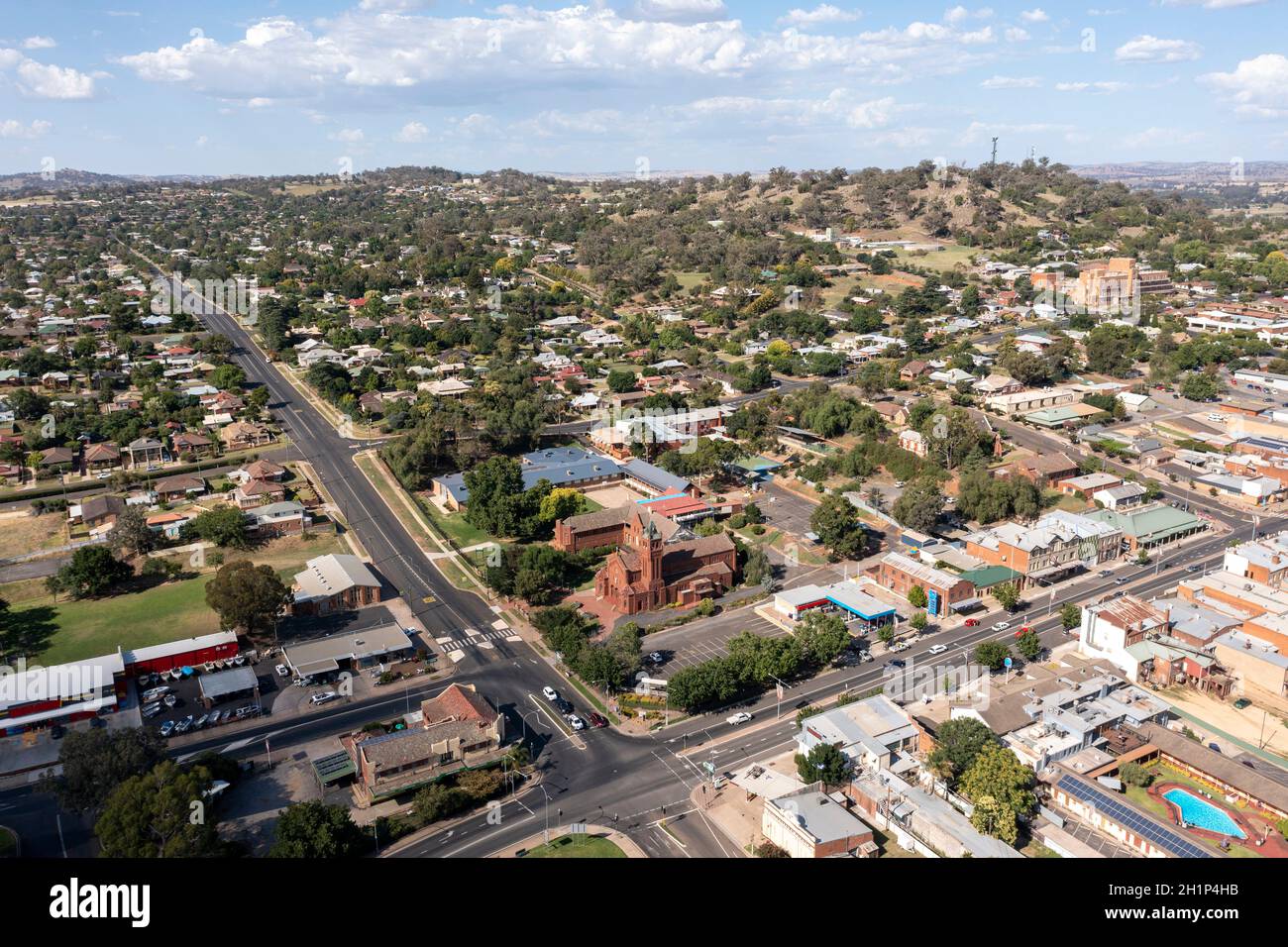 Aerial view of the New South Wales town of Cowra Stock Photo - Alamy