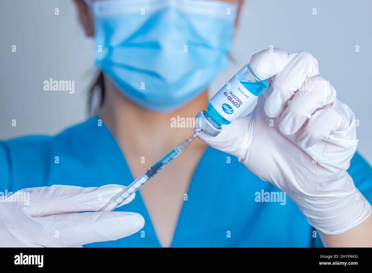 Calgary, Alberta, Canada. Dec 03, 2020. A health worker wearing a face ...