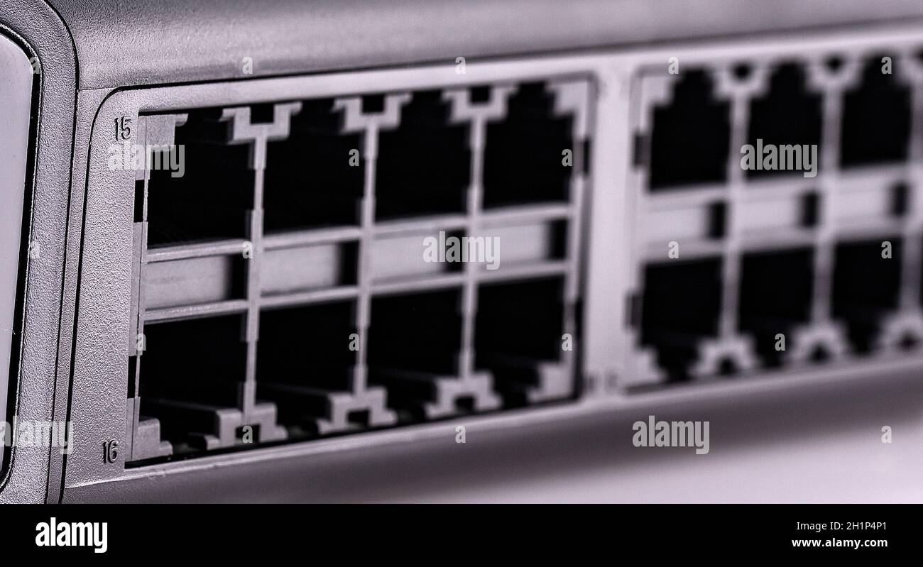 Close-up view back of internet-routerr on white background Stock Photo ...