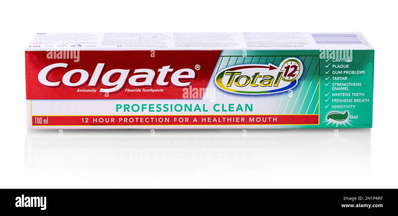 Kamchatka, Russia -May 13, 2019 : Colgate tooth paste on white.Colgate ...