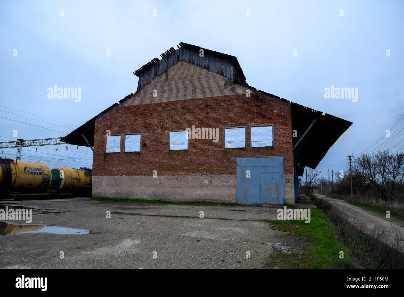 Slavyansk-on-Kuban, Russia - March 30, 2018: The old building at the ...