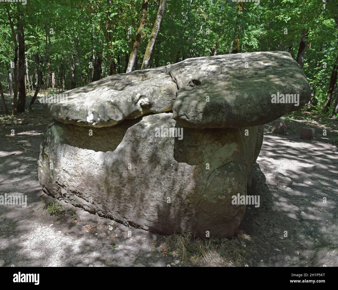 Big Shapsug dolmen. A megalytic construction in the woods of Kuban ...