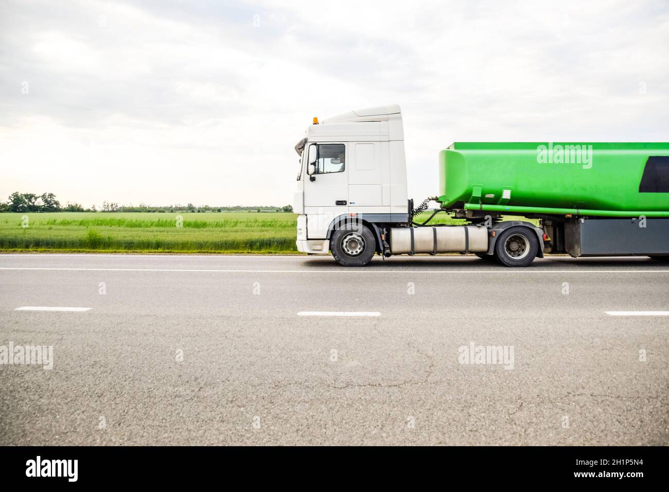 Transportation of flammable liquids. Freight vehicles on the track ...