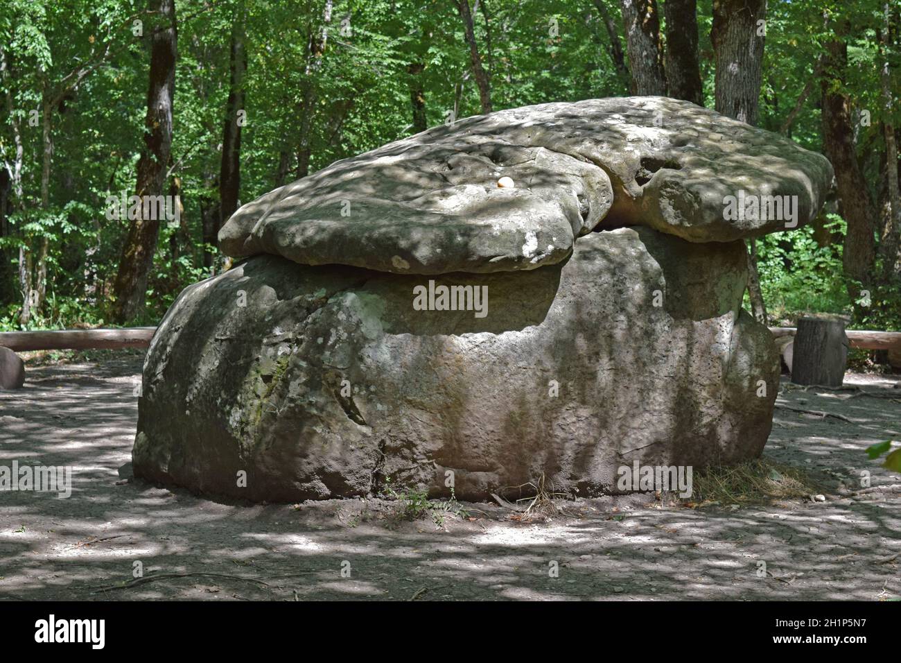 Big Shapsug dolmen. A megalytic construction in the woods of Kuban ...