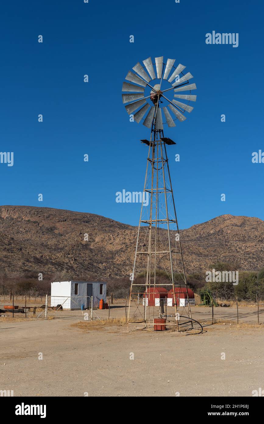 Windmill on a farm in namibia hi-res stock photography and images - Alamy