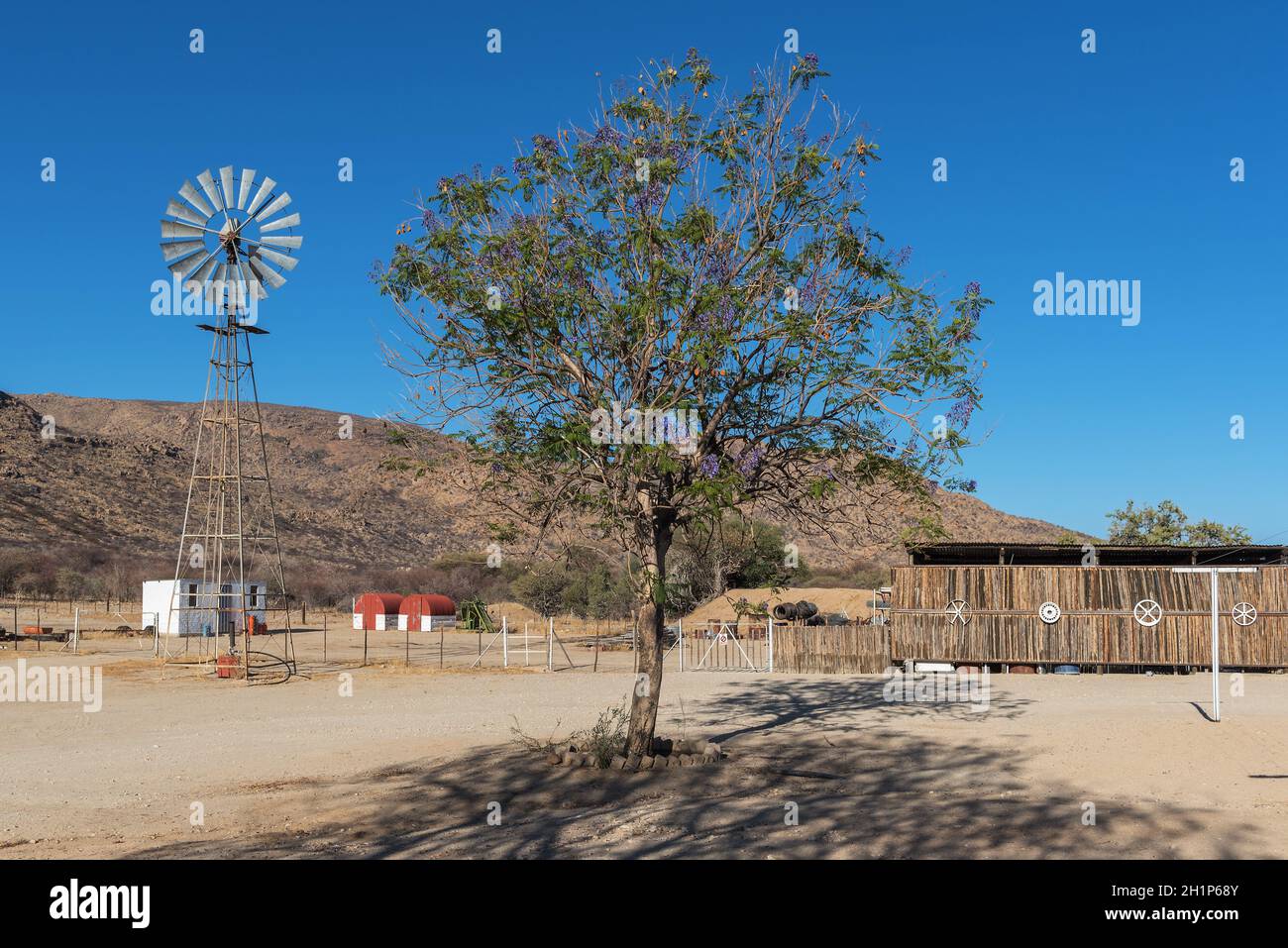 Windmill on a farm in namibia hi-res stock photography and images - Alamy