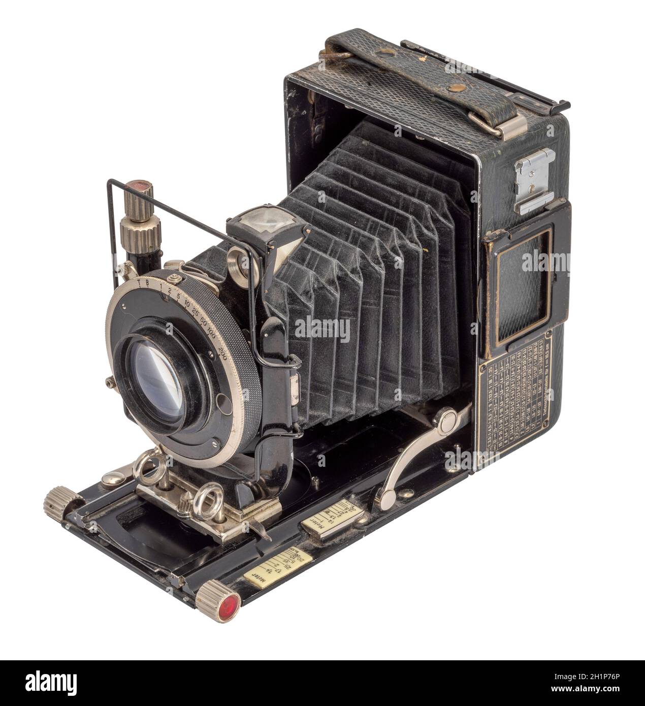 historic folding camera isolated in white back Stock Photo - Alamy