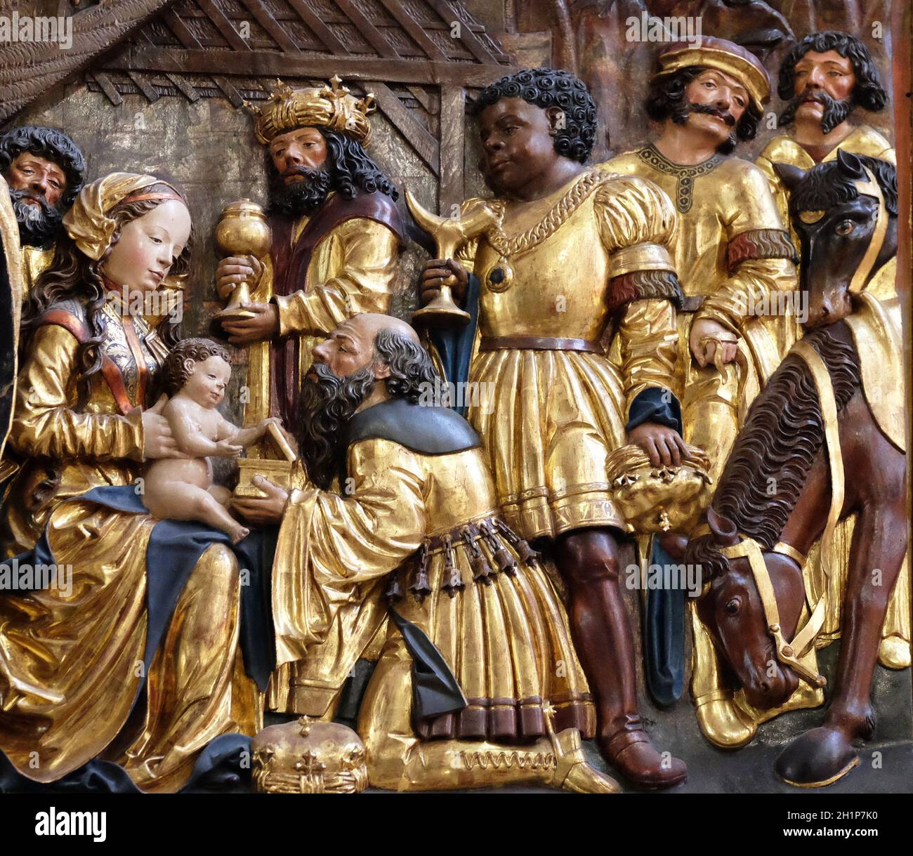 Nativity scene, adoration of the Magi, Maria am Berg church in ...