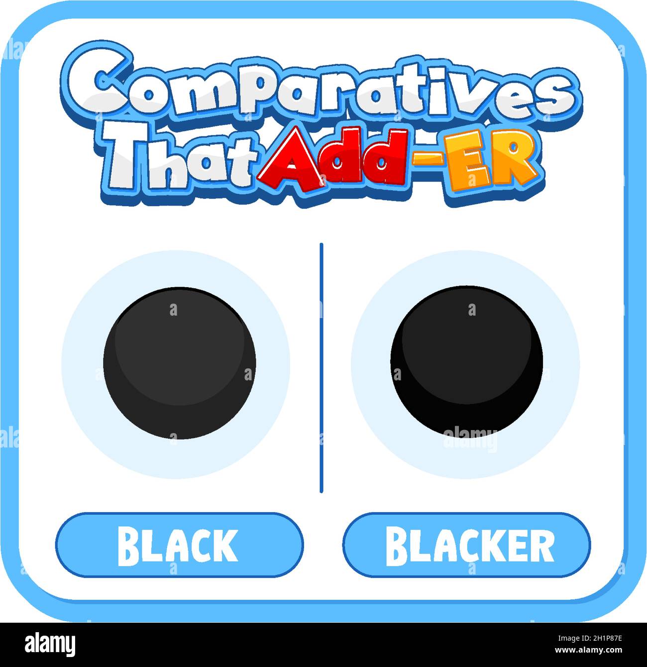 Comparative and Superlative Adjectives for word black illustration ...