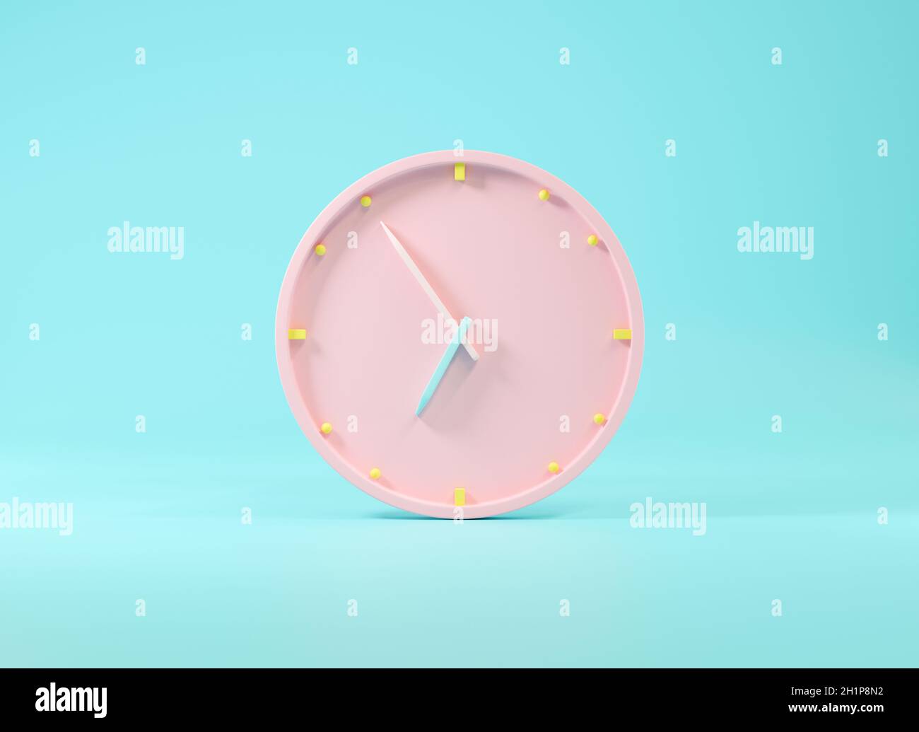 Office clock icon. Round business pink watches with time arrows hour ...