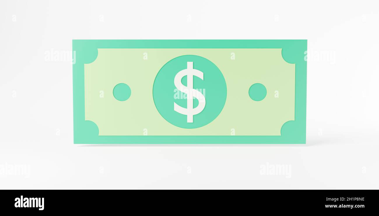 Dollar currency banknote green, cash money bills icon isolated on white ...