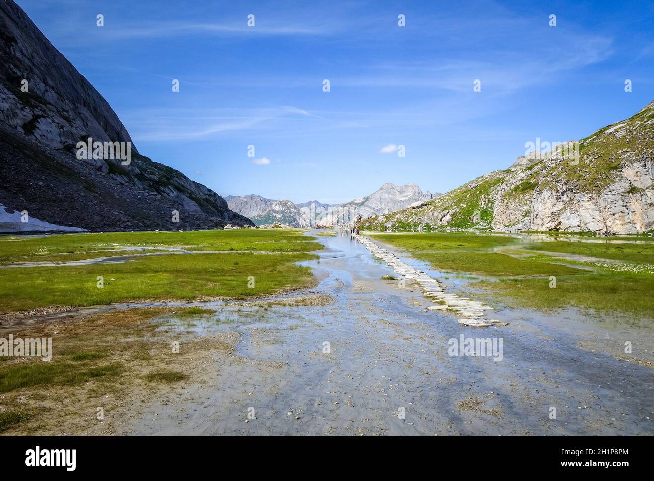Cow lake, Lac des Vaches, in Vanoise national Park, Savoy, France Stock ...