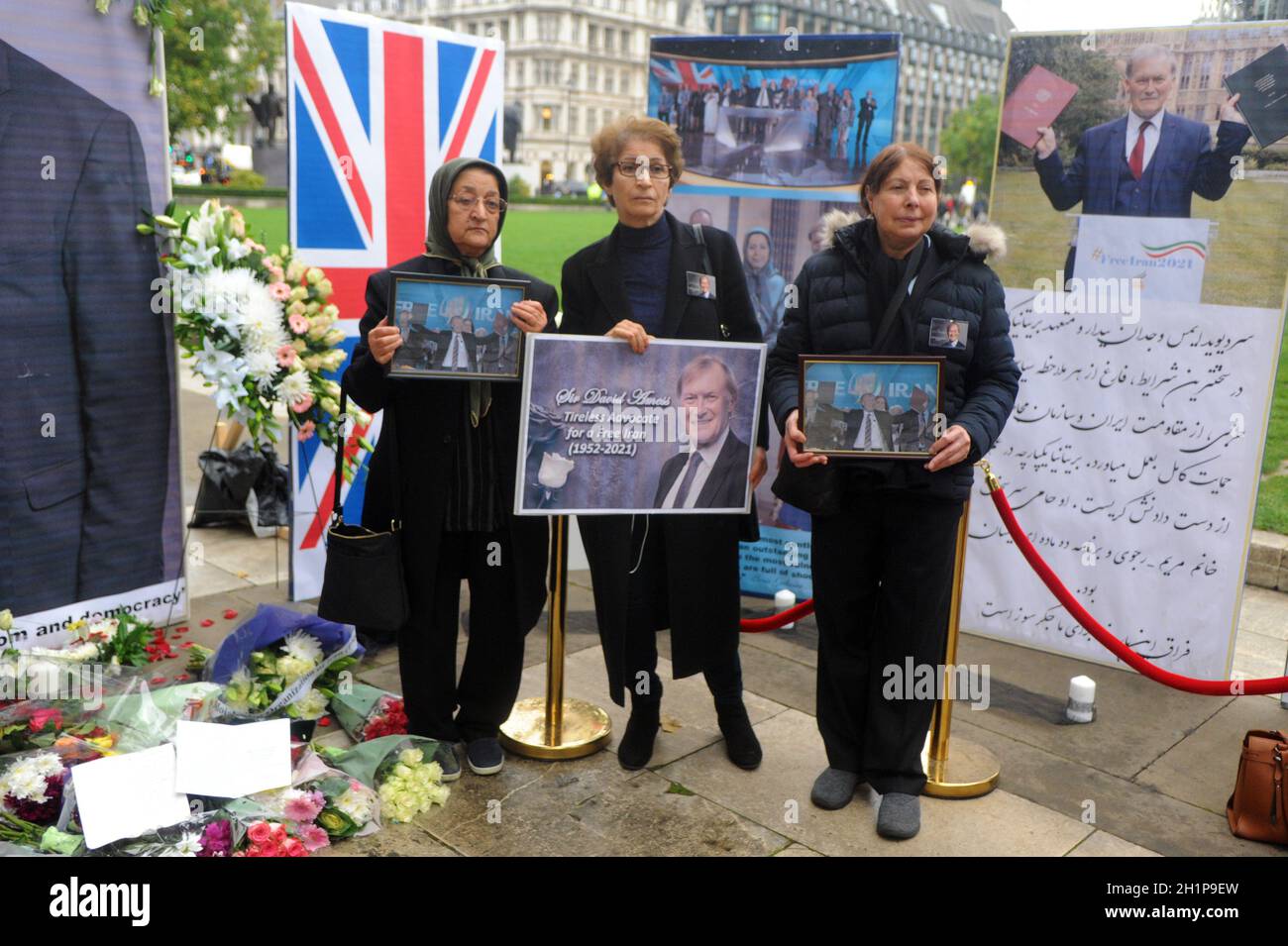London, UK. 18th Oct, 2021. Iranians show respect for Sir David Amess ...
