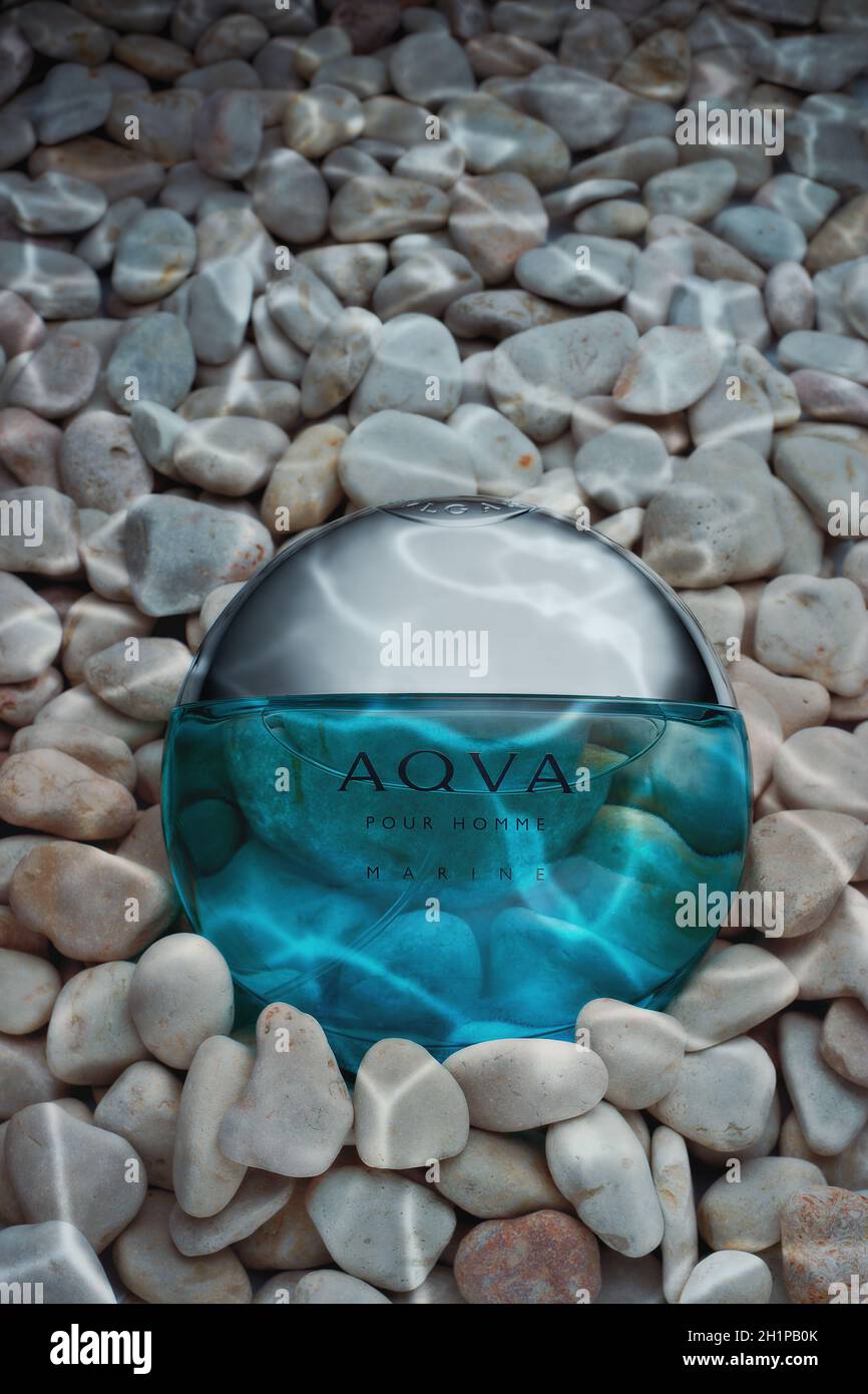 St.Petersburg, Russia - March 2020 - Bottle of cologne Aqva Pour Hoome ...