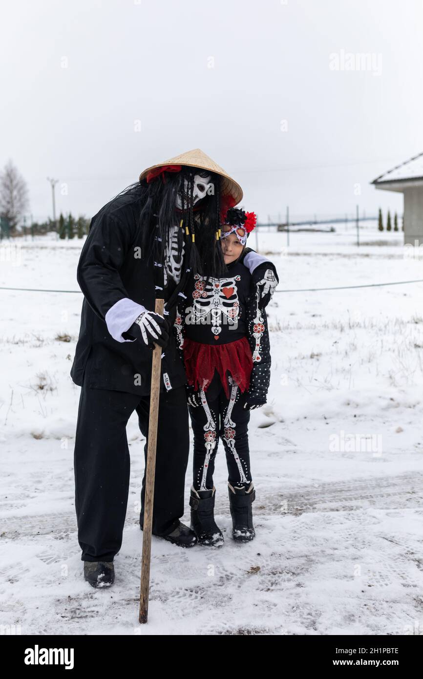 PUKLICE, CZECH REPUBLIC - FEBRUARY 29, 2020: Peoples in mask attend ...