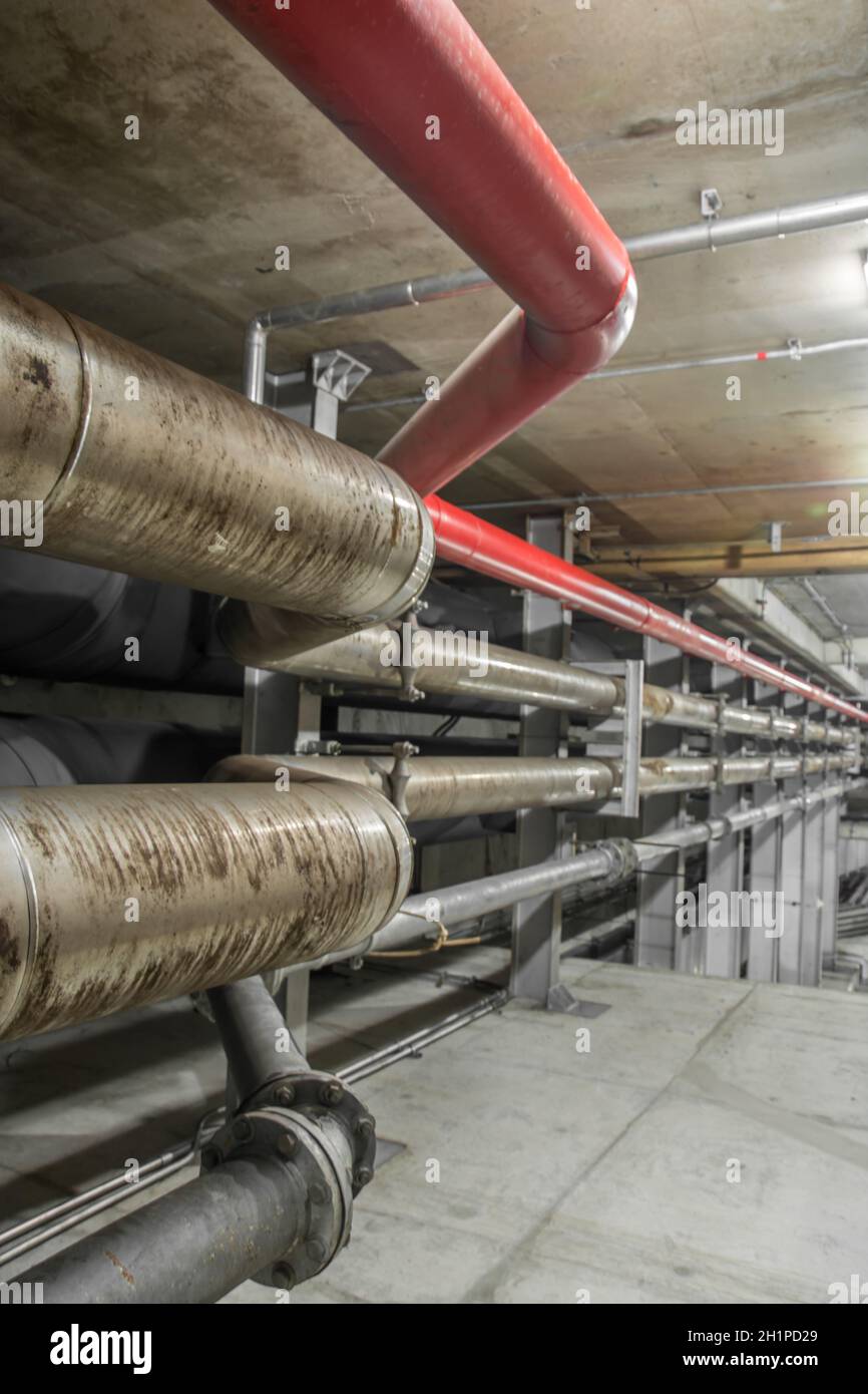 Big pipe under the building underground Stock Photo - Alamy