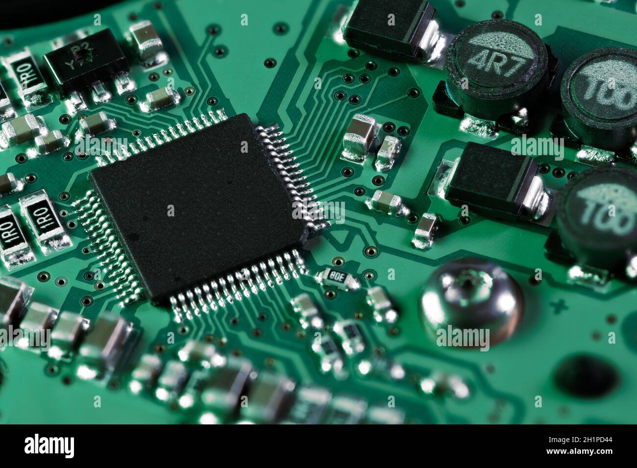 Integrated circuit with a processor chip on computer mainboard Stock ...