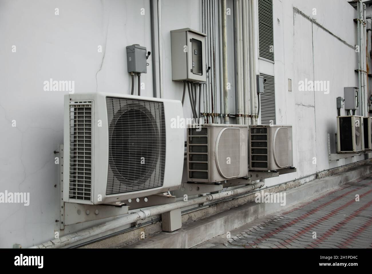 Air conditioners condenser units Stock Photo - Alamy