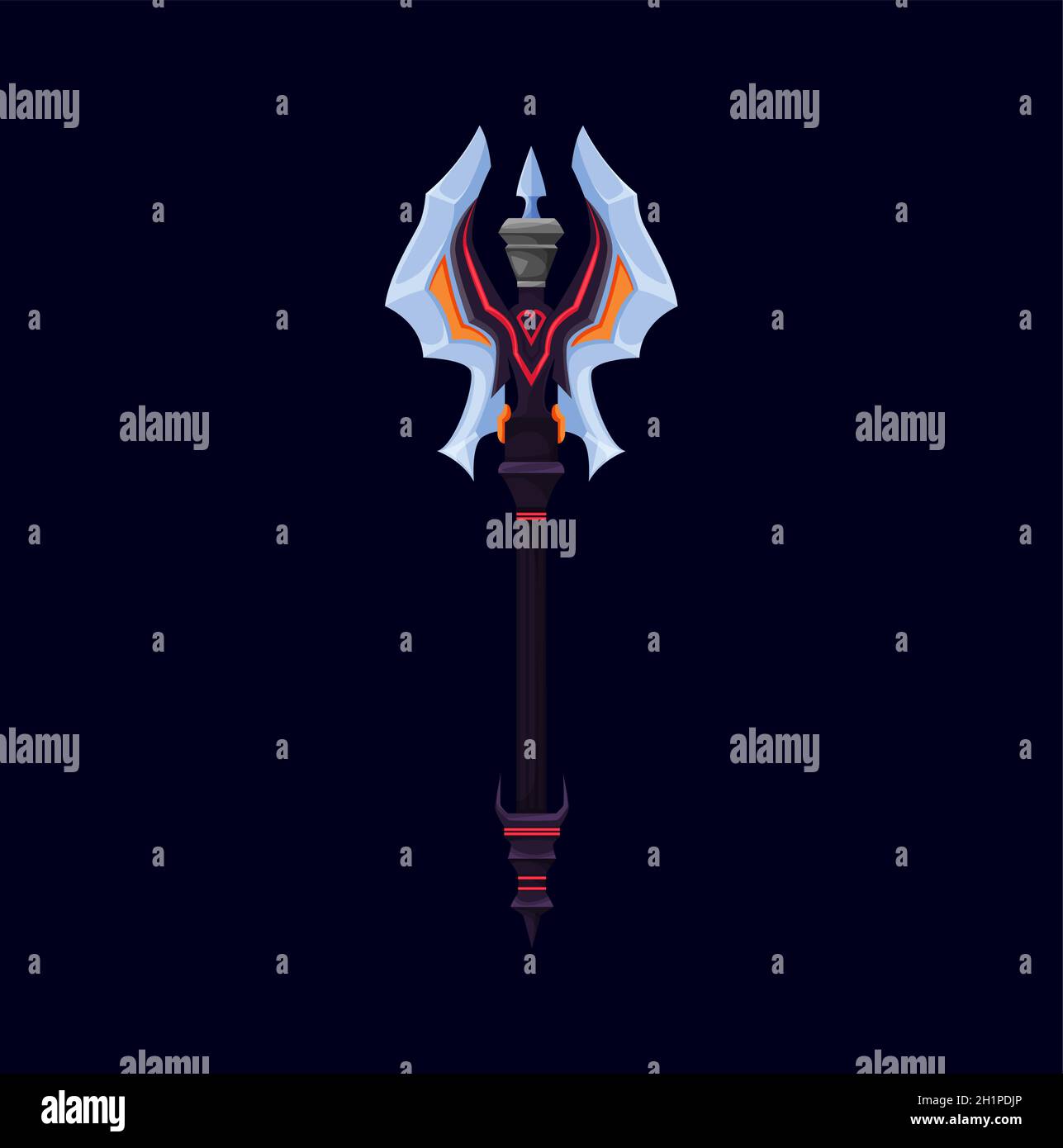 Scandinavian nordic battle axe and skyrim, battleaxe weapon. Cartoon ...