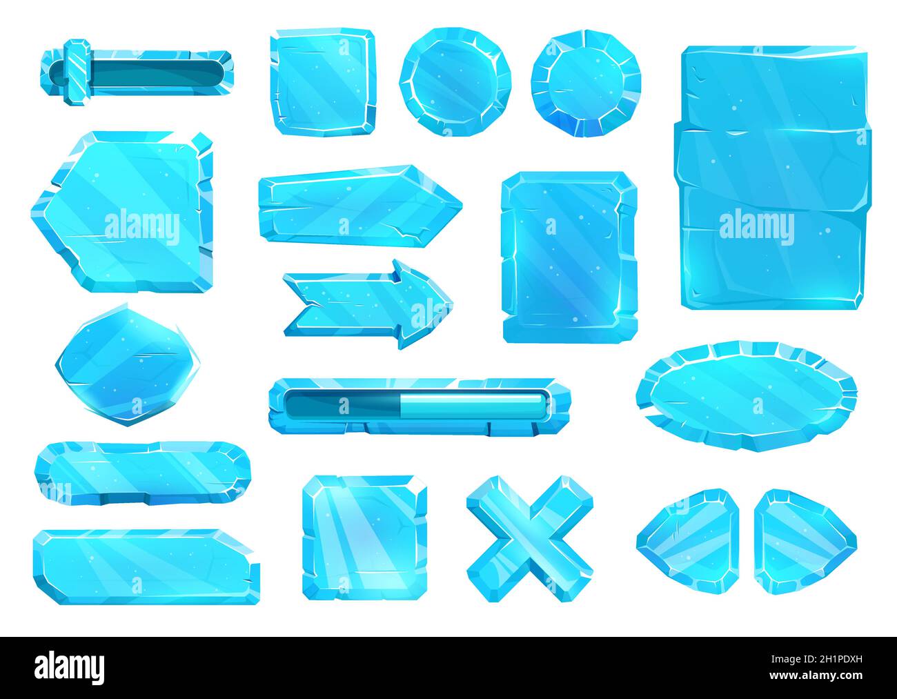 Ice crystal user panel interface, buttons, slider plates and arrow keys ...