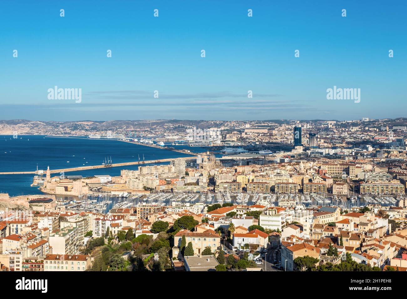 Marseille, France - December 4, 2016: Aerial panoramic view of ...