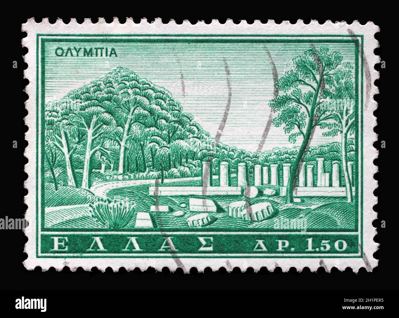 Stamp printed in Greece shows Olympia, Sanctuary of Ancient Greece in ...