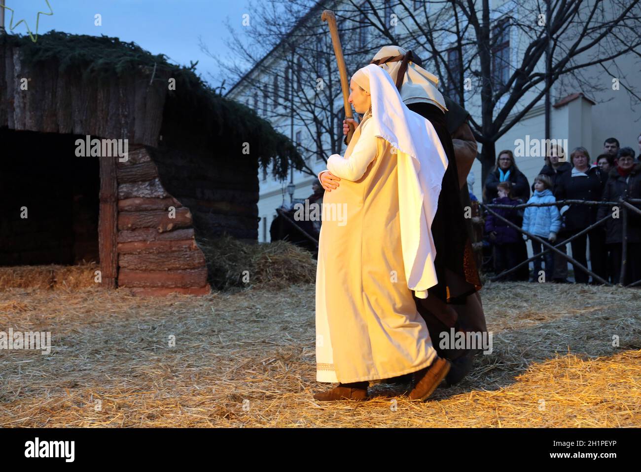 Live Nativity Scene in Zagreb, Croatia Stock Photo - Alamy