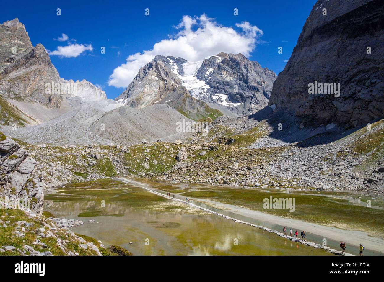 Cow lake, Lac des Vaches, in Vanoise national Park, Savoy, France Stock ...
